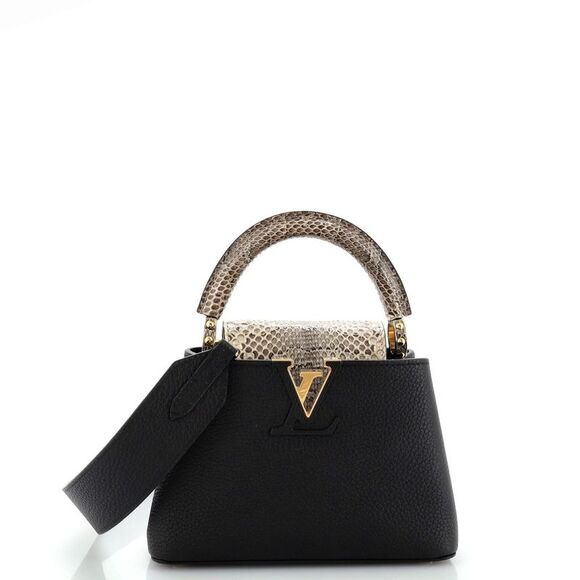 Louis Vuitton | Bags | Louis Vuitton Capucines Bag Leather With ...